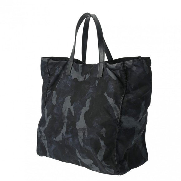 Prada | Bags | Prada Nylon Tote Camouflage Black Gray Pattern Bag ...